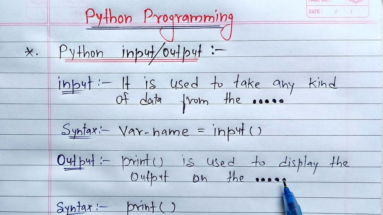 Python Input/Output | Learn Coding