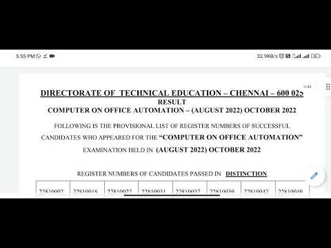COA Exam Result 2022 | Computer on office automation result 2022