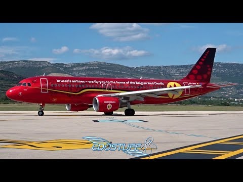 Epic RED DEVILS Airbus A320 - Takeoff from Split Airport LDSP/SPU