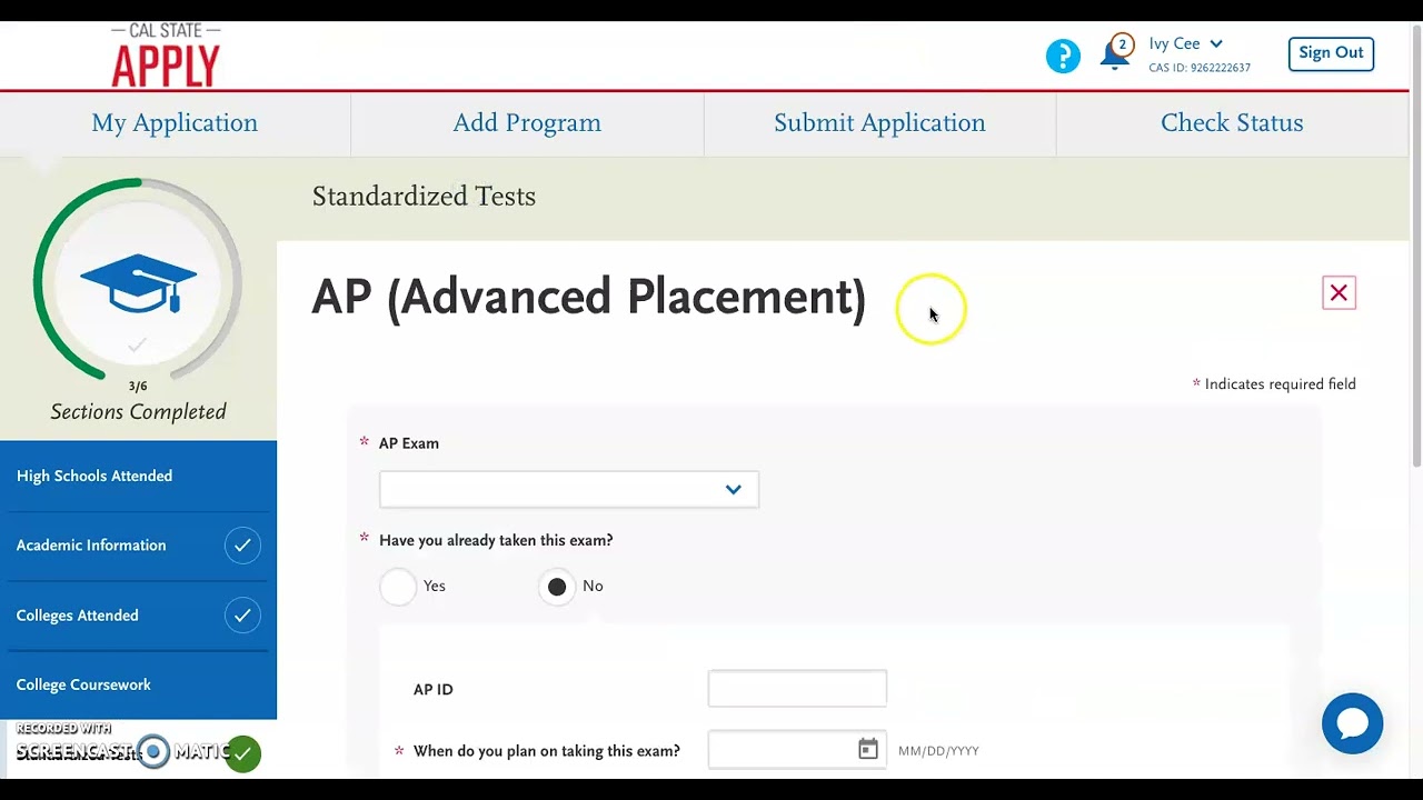 CSU Application: Standardized Tests