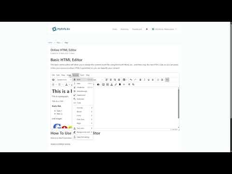 How To Use The Basic Online HTML Editor