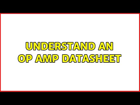 Understand an op amp datasheet