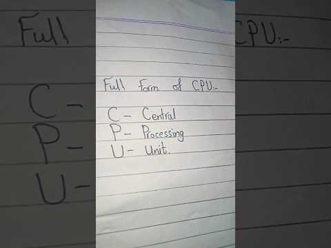 Full form of CPU || CPU stands for ? #subscribe #shorts @Creative-Forms...
