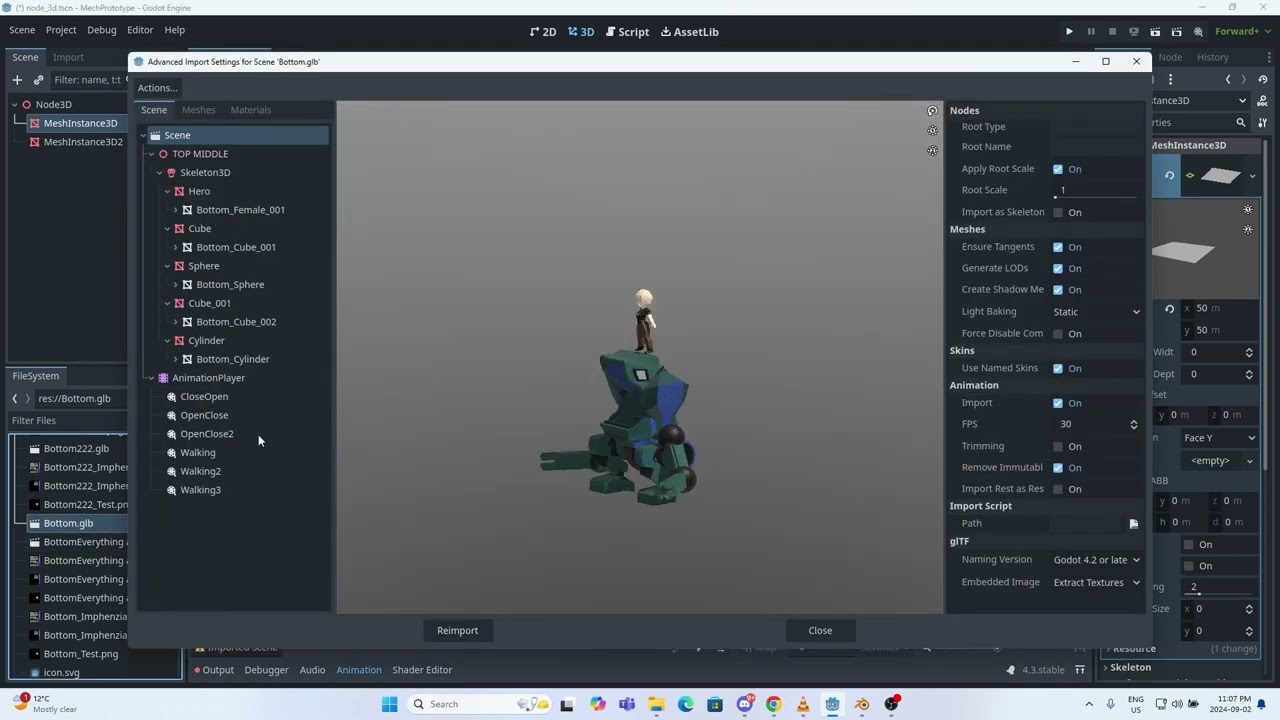 Importing model with animation break models and animation - Animation ...