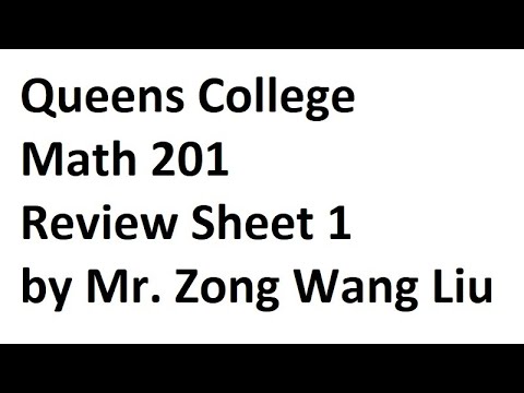 Queens College Math 201, Review Sheet for Exam 1
