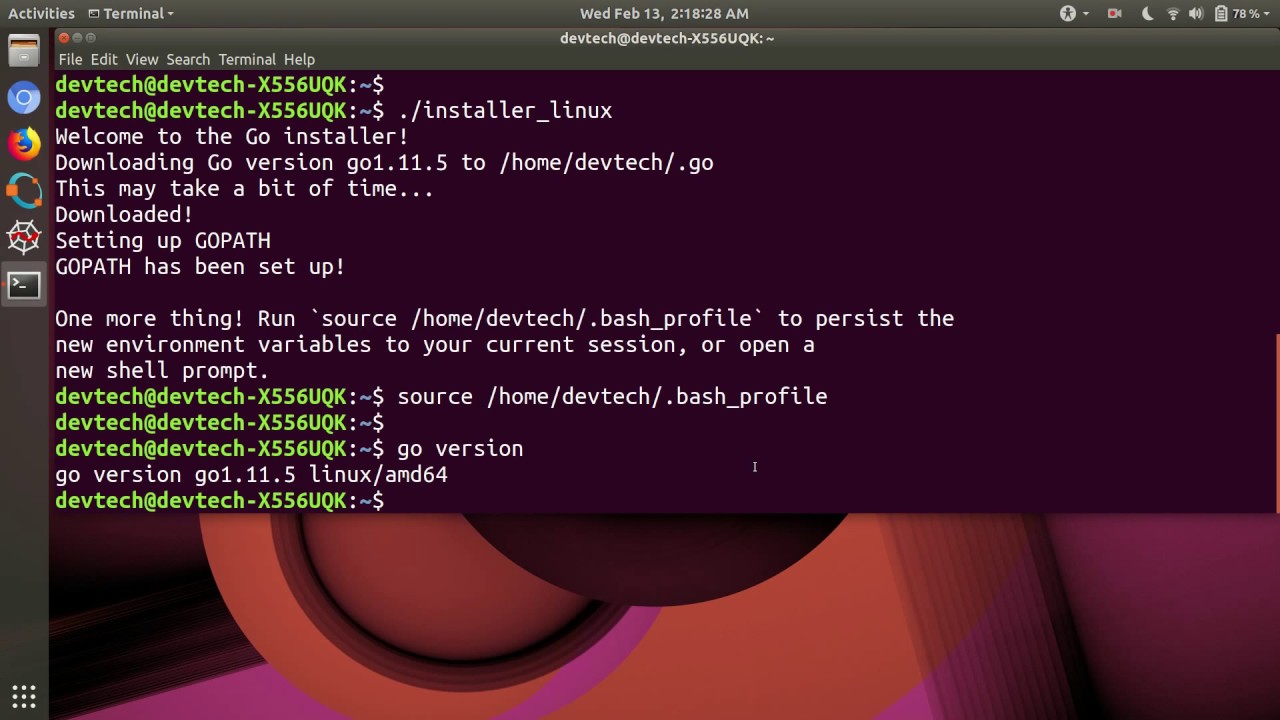How To Install Go In Ubuntu Linux