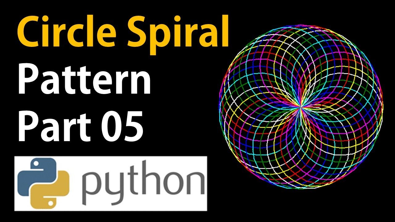 Circle Spiral Pattern using Turtle Graphics in Python - Part 05