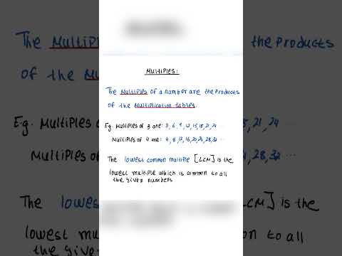 Define multiples #definition #multiples #maths #primefactors