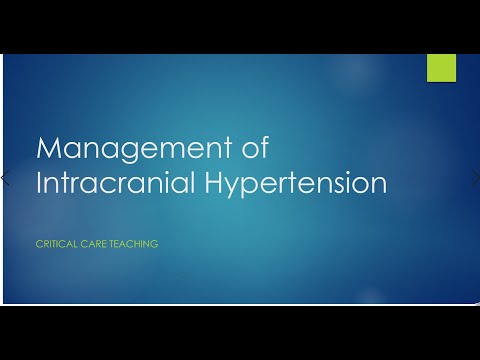 Management of intracranial hypertension