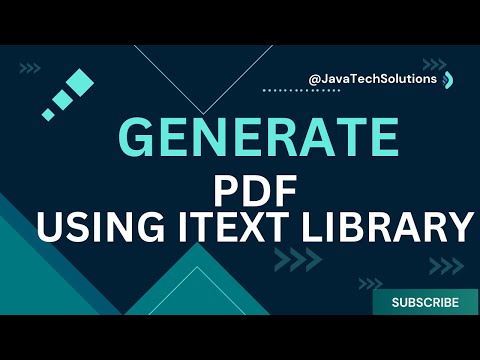 How to create PDF file using iText Library using Spring Boot | Java 17 | JavaTechSolutions