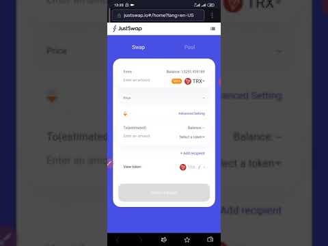 HOW TO USE JUST SWAP/TRON DECENTRALIZED EXCHANGE