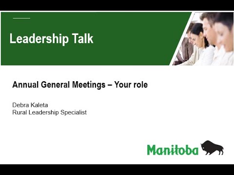 Annual General Meeting - Your Role