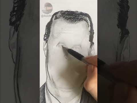 Drawing a caricature of Steven Segal
