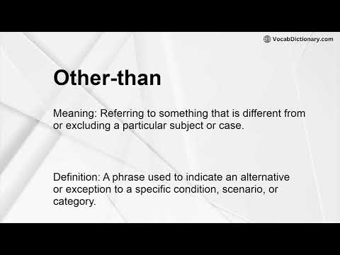 Other-than Meaning