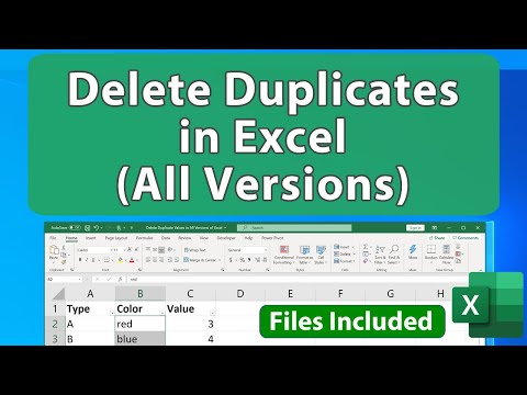 Delete Duplicate Values in All Versions of Excel