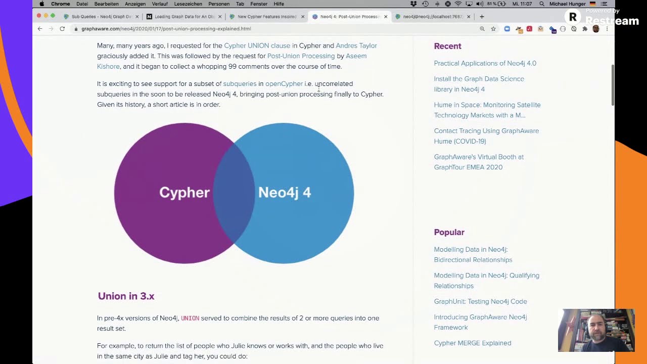 Video: The Power of Subqueries (in Neo4j 4.1) with Michael Hunger - Neo4j Twitch Stream - Graph ...