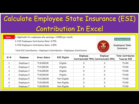 How to Calculate ESI | ESI Calculation In Excel #ESI Calculation - Employee State Insurance Scheme