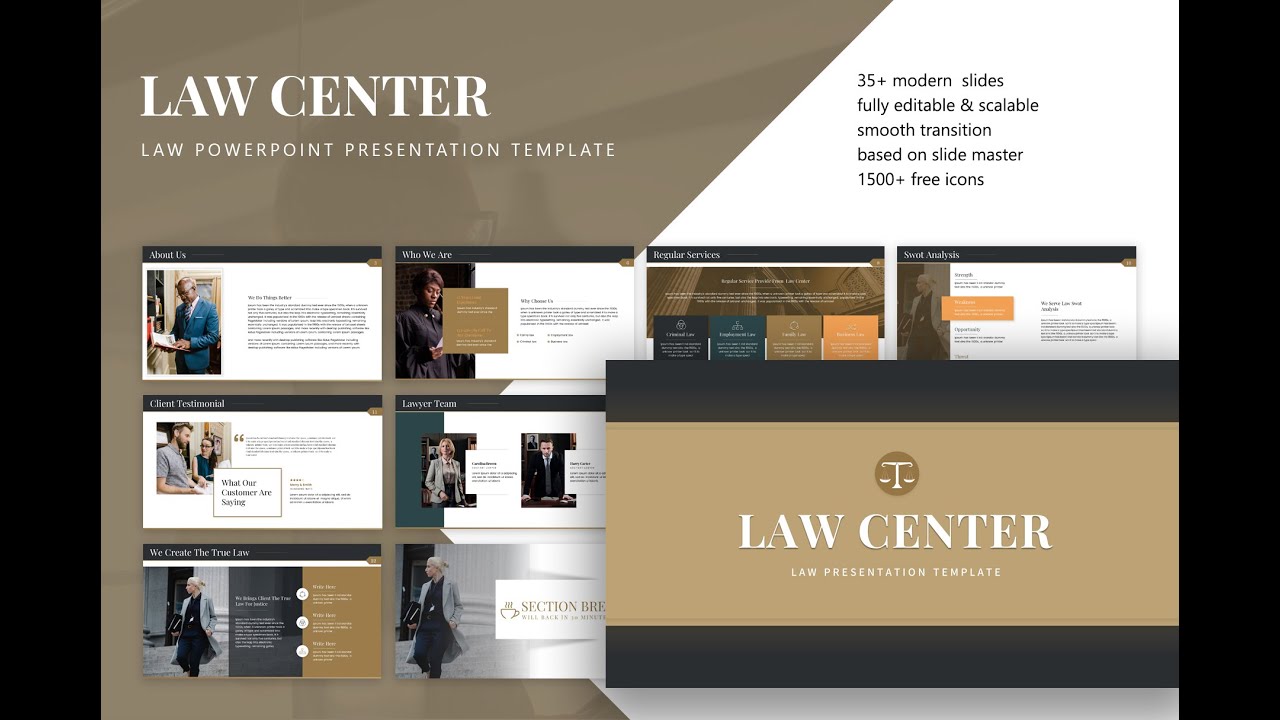 Download Law Center Law PowerPoint Presentation Template