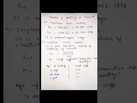 Modulus of elasticity of concrete | RCC | civil engineering #ssc #shorts #study #civilengineering