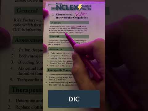 DIC (Disseminated Intravascular Coagulation)- Part 1 #NCLEX #nursingschool #NCLEXprep #shorts