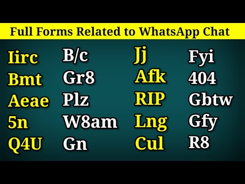 Full Forms related to WhatsApp Chat | Chatting Related FULL FORM
