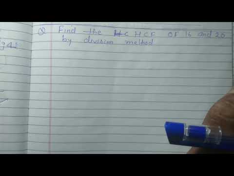 Find the HCF of 16 and 20 by division method -class 4