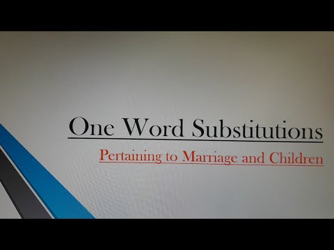 One Word Substitutions: (@SantanaBiswas-qm2hq)