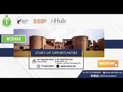 EDII Webinar Series - Topic - Startup Opportunities