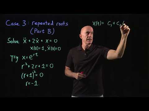 Case 3: repeated roots (Part B) | Lecture 18 | Differential Equations for Engineers
