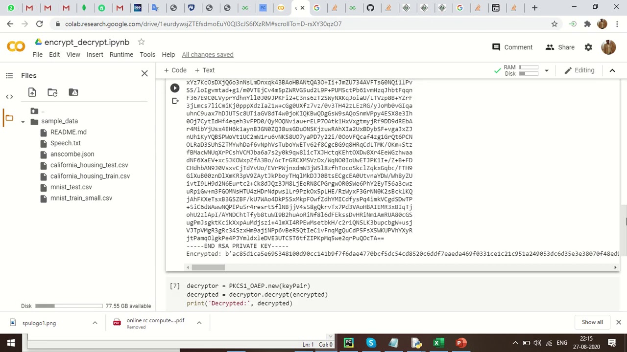 Message Encryption To Decryption using RSA Algorithm in Python