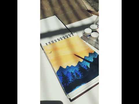 instagram art reels ideas/ art transition challenge / sunset paintings/ easy paintings