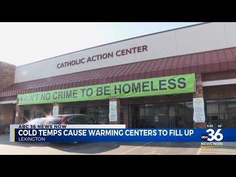 Colder temperatures cause warming centers to fill up