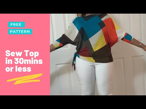 Quick and Easy Dolman Sleeve Knit Top Batwing T-shirt - Pattern Drafting Cutting and Sewing