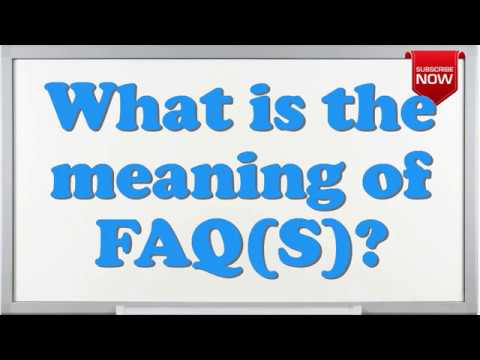 What is the full form of FAQ(S)?