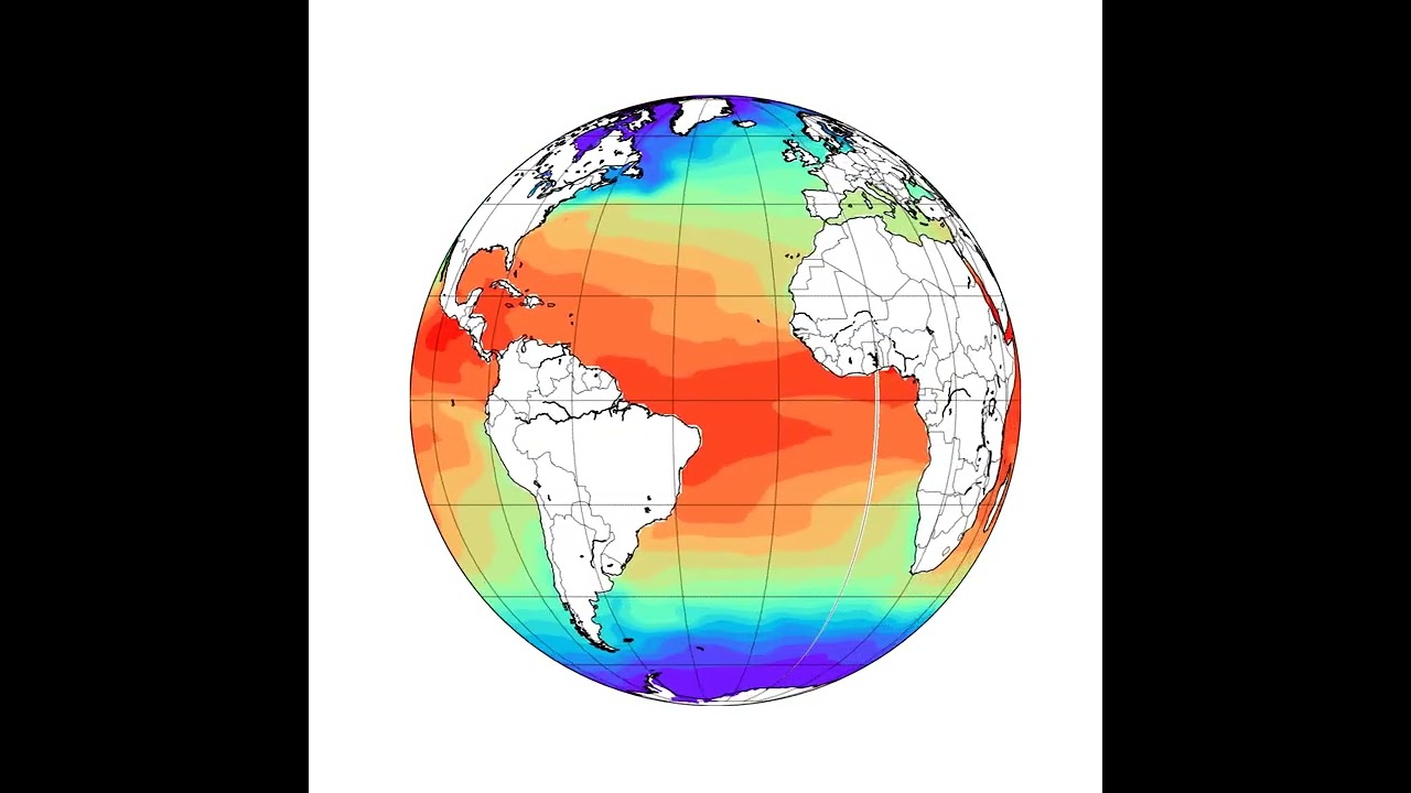 Animating Earth Rotation in Python Utilizing Matplotlib Basemap and Incorporating a COBE SST Contour