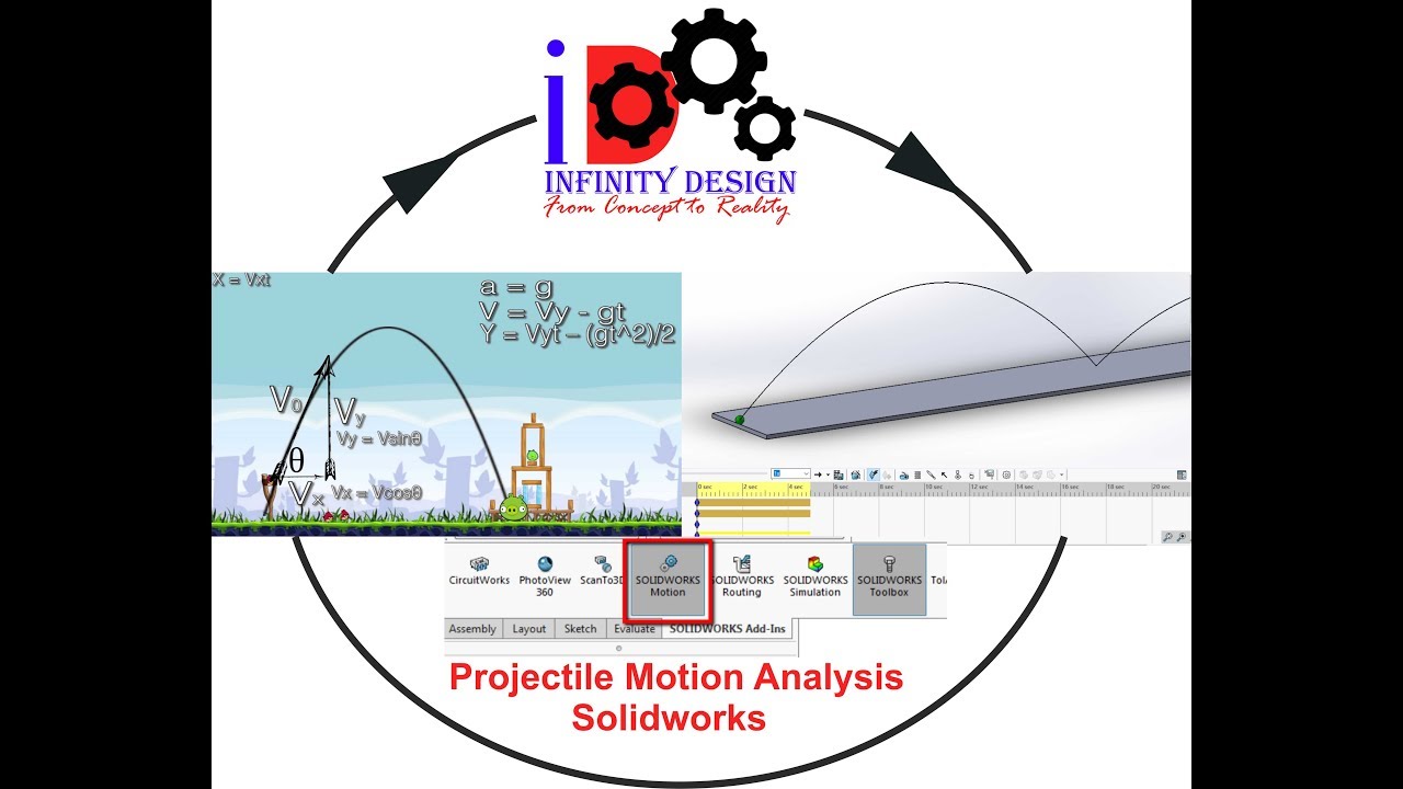 Projectile Motion Analysis using Solidworks
