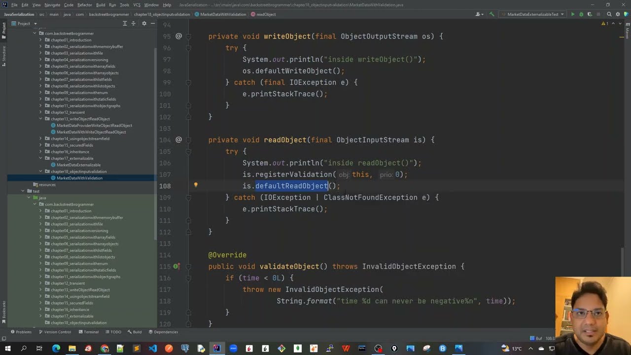 45 - Java Serialization using ObjectInputValidation - Code Demo 1