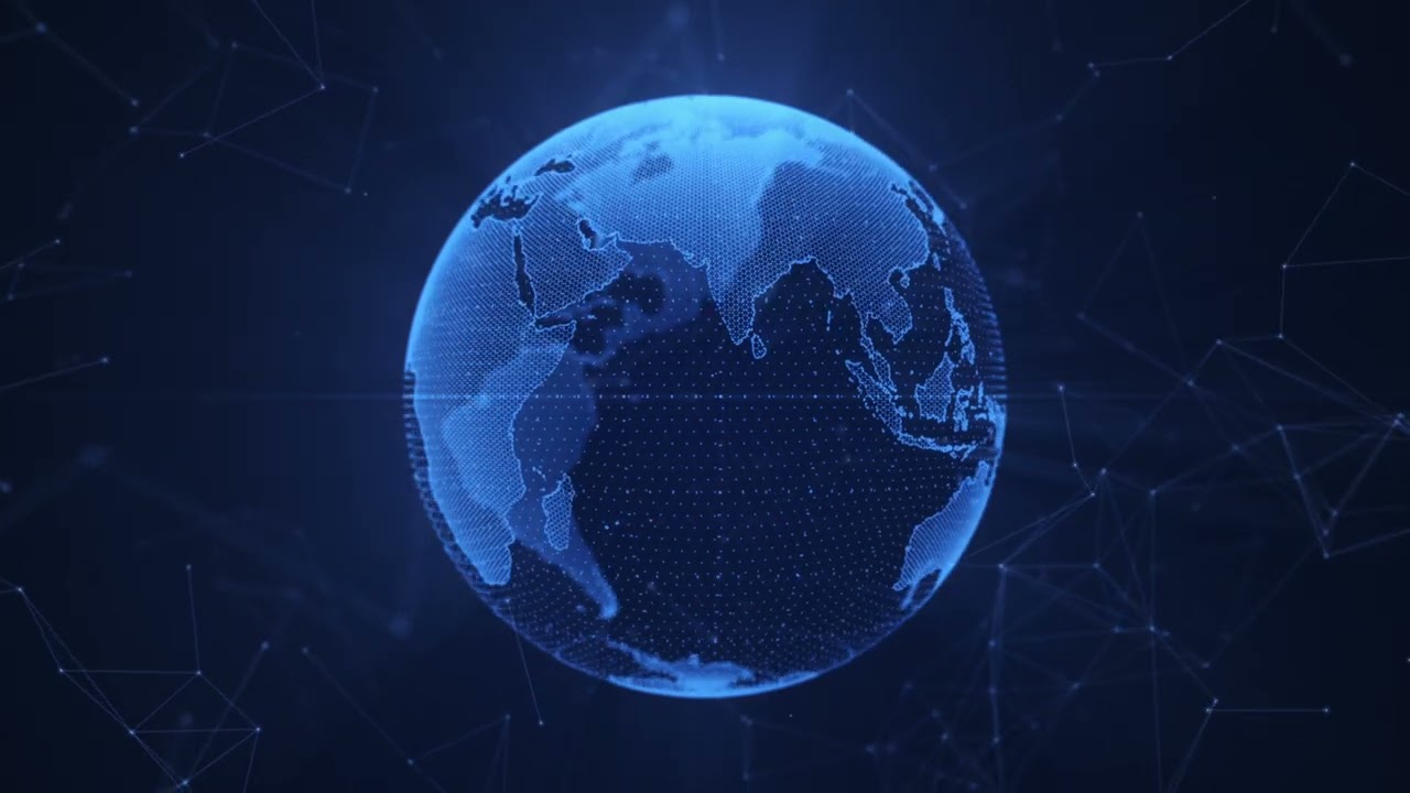Spinning Earth Global Network Visualization - Free Stock Video