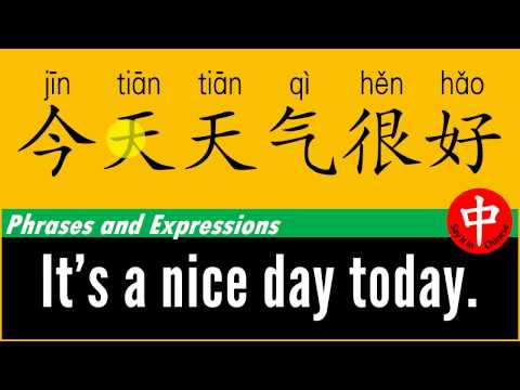 How to say ★ IT’S A NICE DAY TODAY ★ in Chinese?