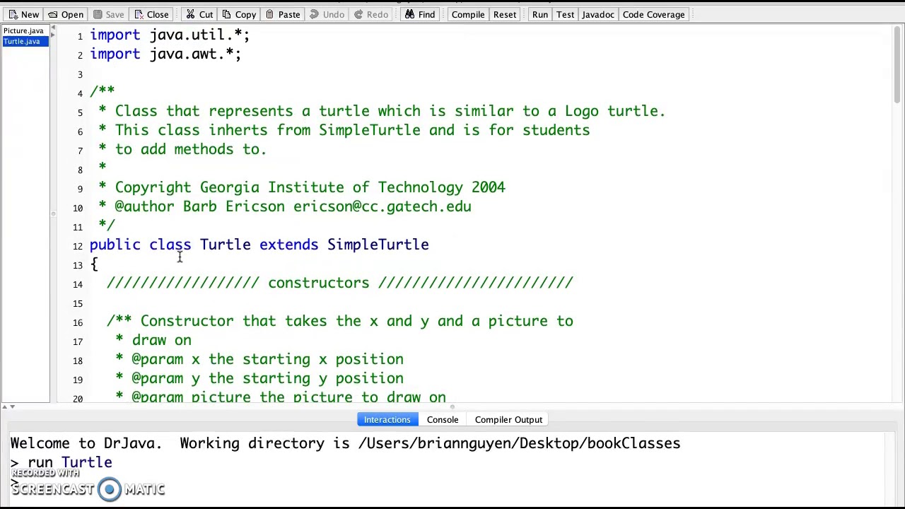 Method using Java and Turtle