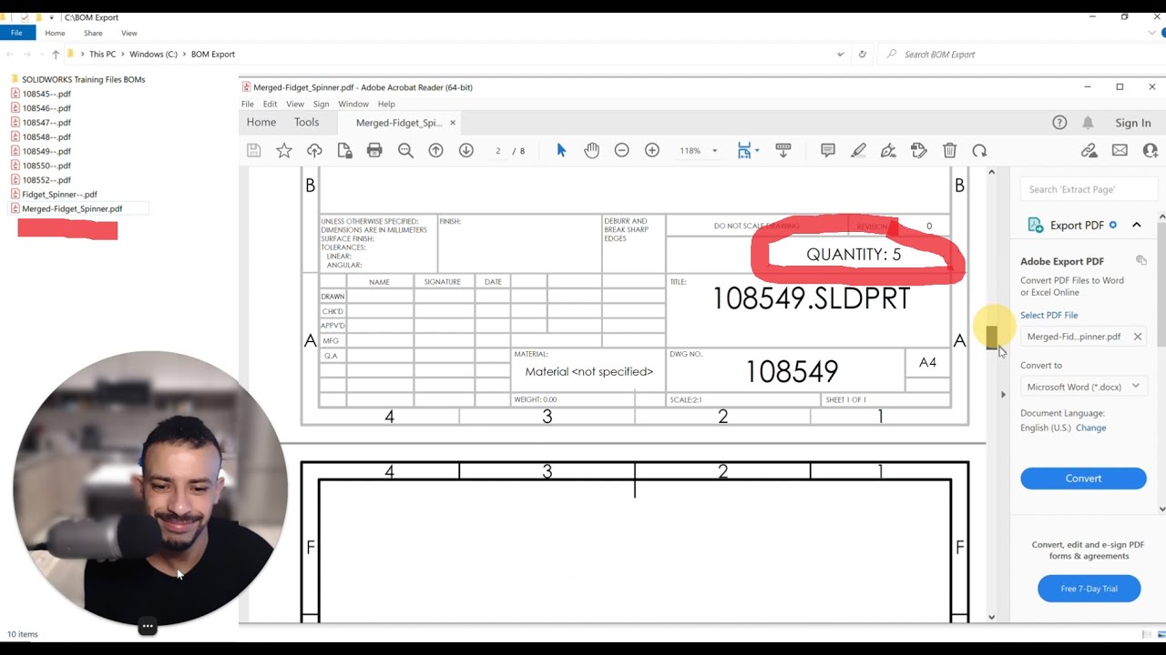 PDM Convert Task Extended: Add quantity to PDFs in SOLIDWORKS PDM