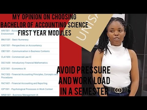 CHOOSING FIRST YEAR MODULES FOR BACHELOR OF ACCOUNTING SCIENCE IN FINANCIAL ACCOUNTING AT UNISA