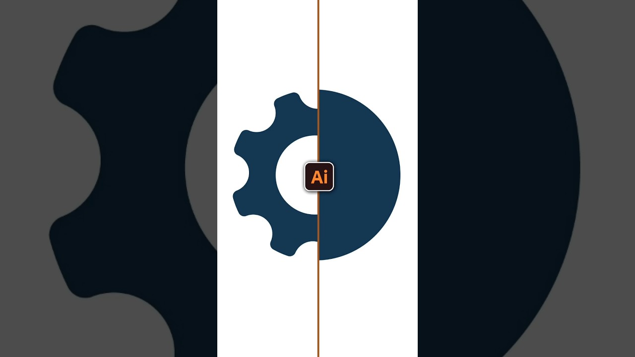 How to Create a Gear Icon in Adobe Illustrator in Seconds! 🚀 | #shorts