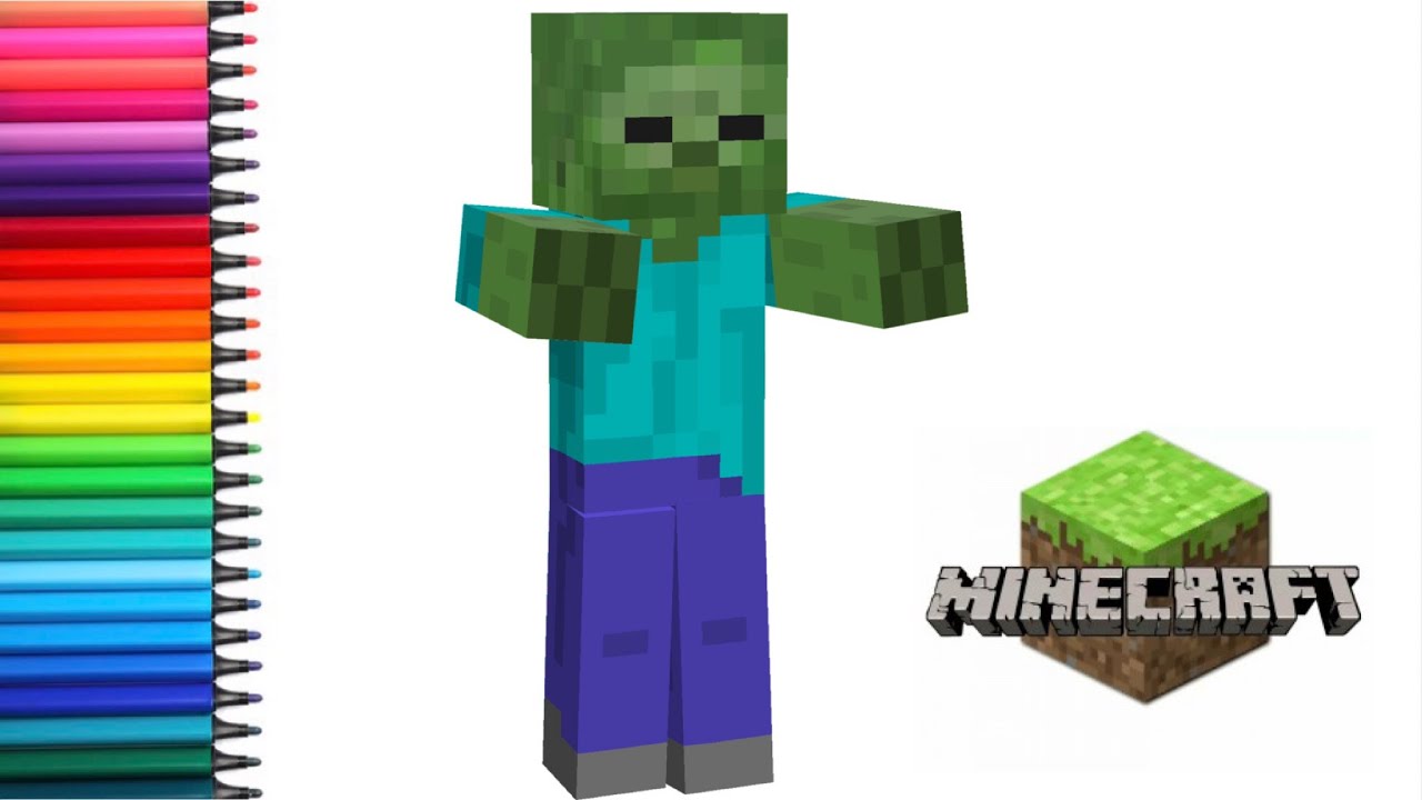Coloring And Drawing Zombie Coloring Pages | Minecraft