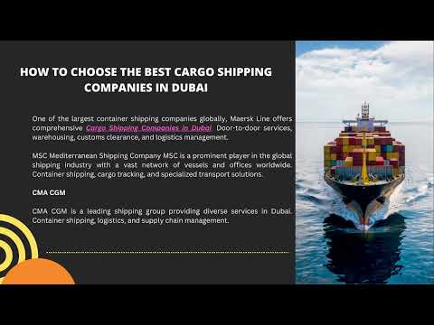 How to Choose the best cargo shipping companies in Dubai