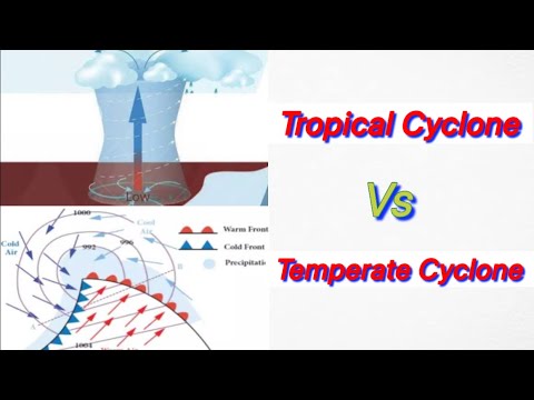 Difference between Tropical Cyclone and Temperate Cyclone | Tropical Cyclone Vs Temperate Cyclone