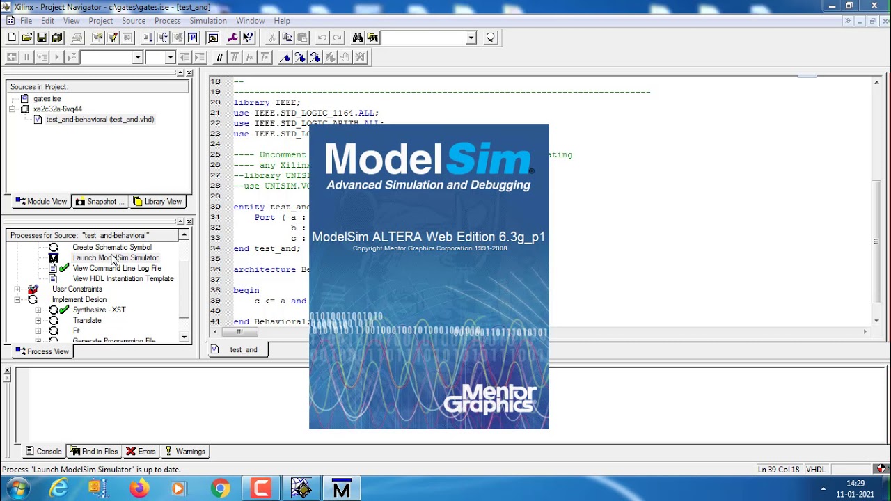 Getting Started with Xilinx and Modelsim - VHDL Program