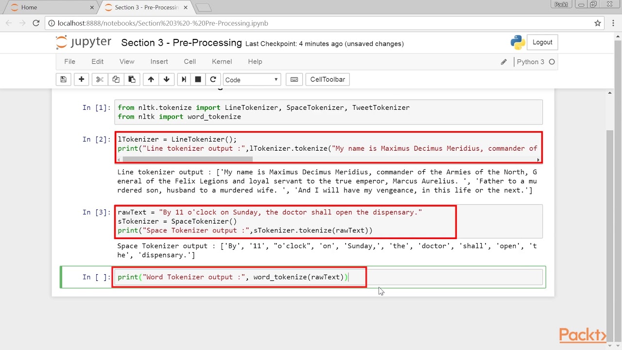 Text Processing using NLTK in Python: Tokenization–Learning to Use Inbuilt Tokenizers| packtpub.com