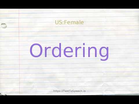 How to pronounce ordering
