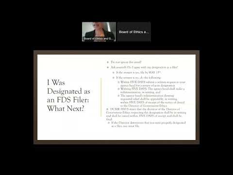 Ethics Week 2022 Financial Disclosure in the District